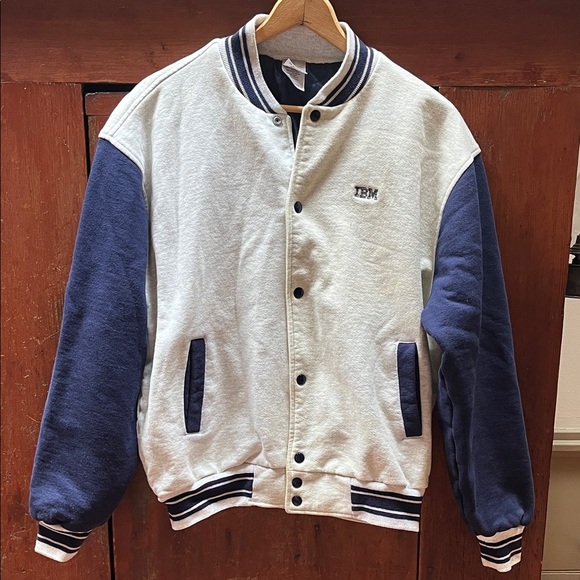 Fruit of the Loom | Jackets & Coats | Ibm Blue And Gray Varsity Jacket ...